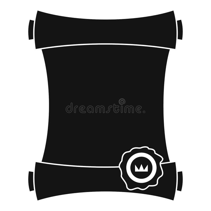 Paper Scroll with Wax Seal Icon, Simple Style Stock Vector ...