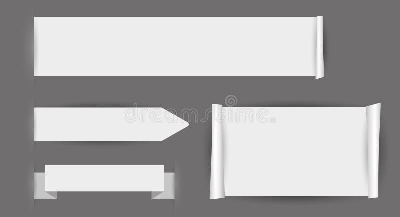 Paper Scrolls, Arrow and Ribbon Banner Set. Empty Text Boxes. Isolated ...