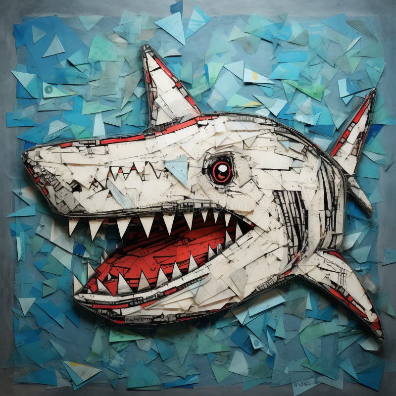 Dadaist Mixed-media Art: the Paper Shark - a Poster Inspired by Art ...