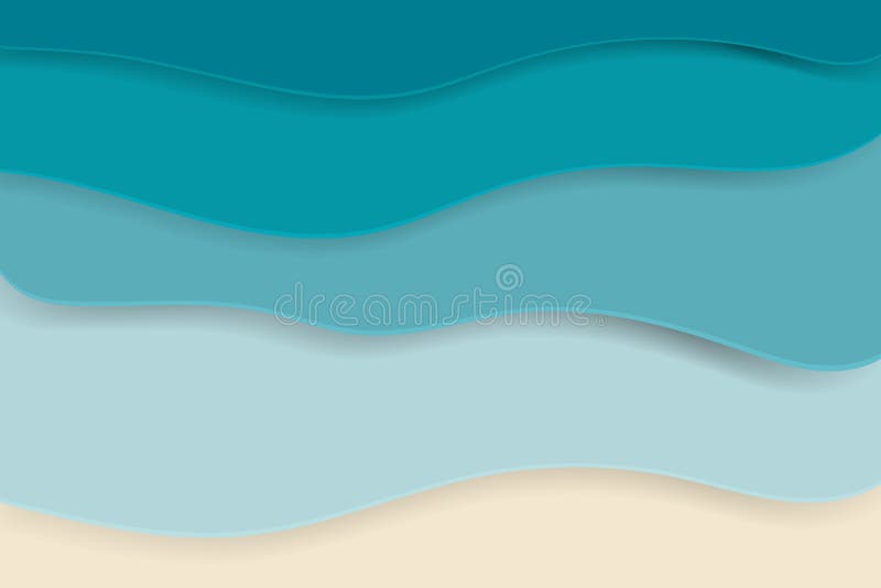 Paper Sea Waves in Sea Green Shades, Paper Cut Style for Background ...