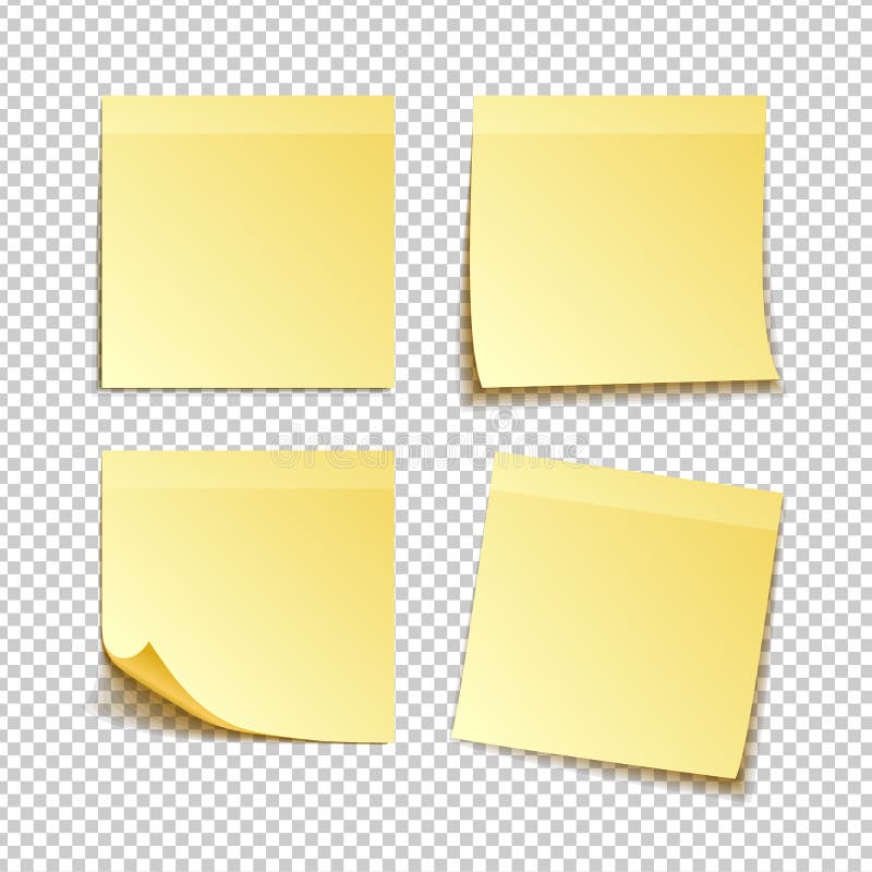 Yellow Sticky Notes Transparent Background Stock Illustrations – 324 ...