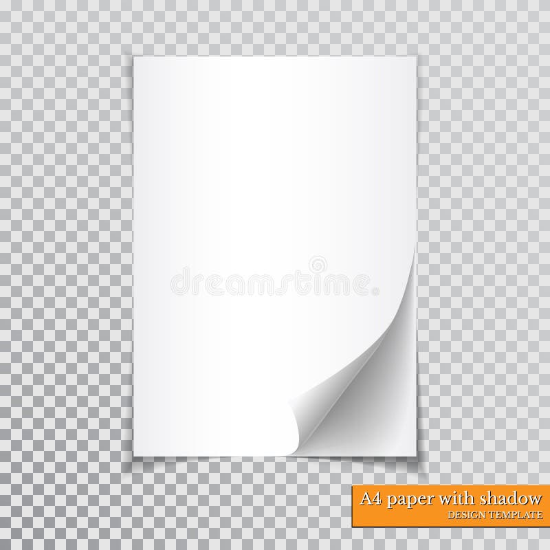 A4 Paper with Shadow Design Template, Vector Stock Vector ...