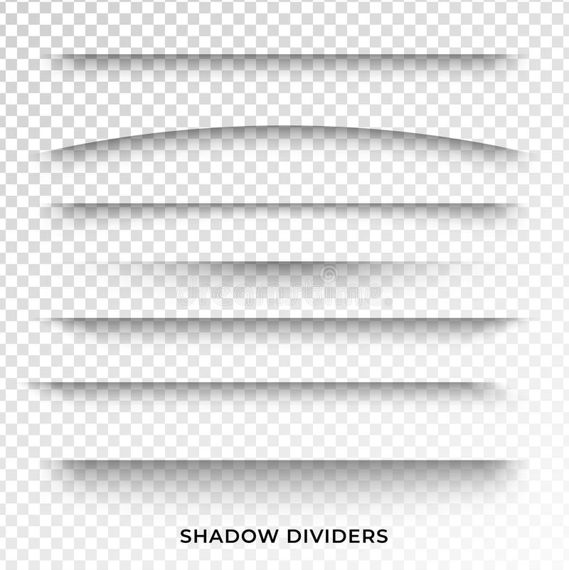 Paper Shadow Effect. Realistic Transparent Overlay Shadows Stock Vector ...