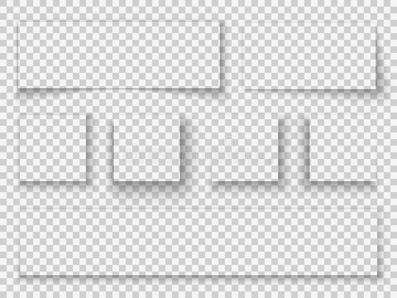 Paper Shadow. Elements Transparent Realistic Shadows Frame Page Divider ...