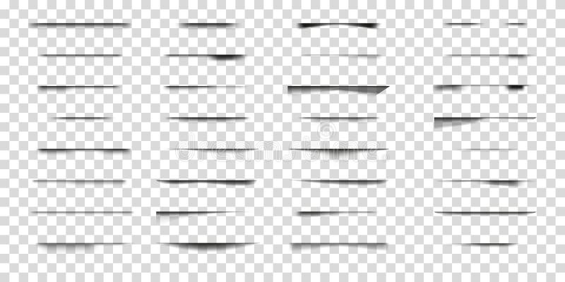 Paper Shadow, Overlay Divider, Page Edge. Realistic Rectangle Box ...