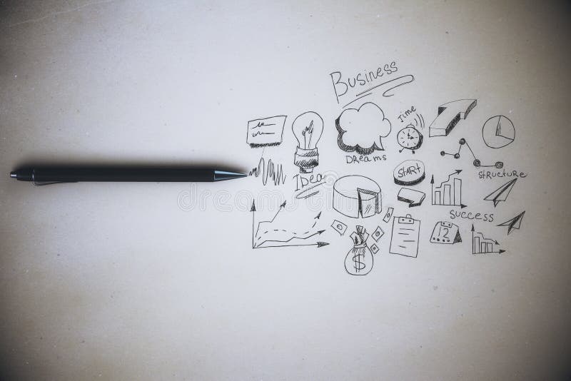 Paper Sheet with Business Scribble Stock Image - Image of memo ...