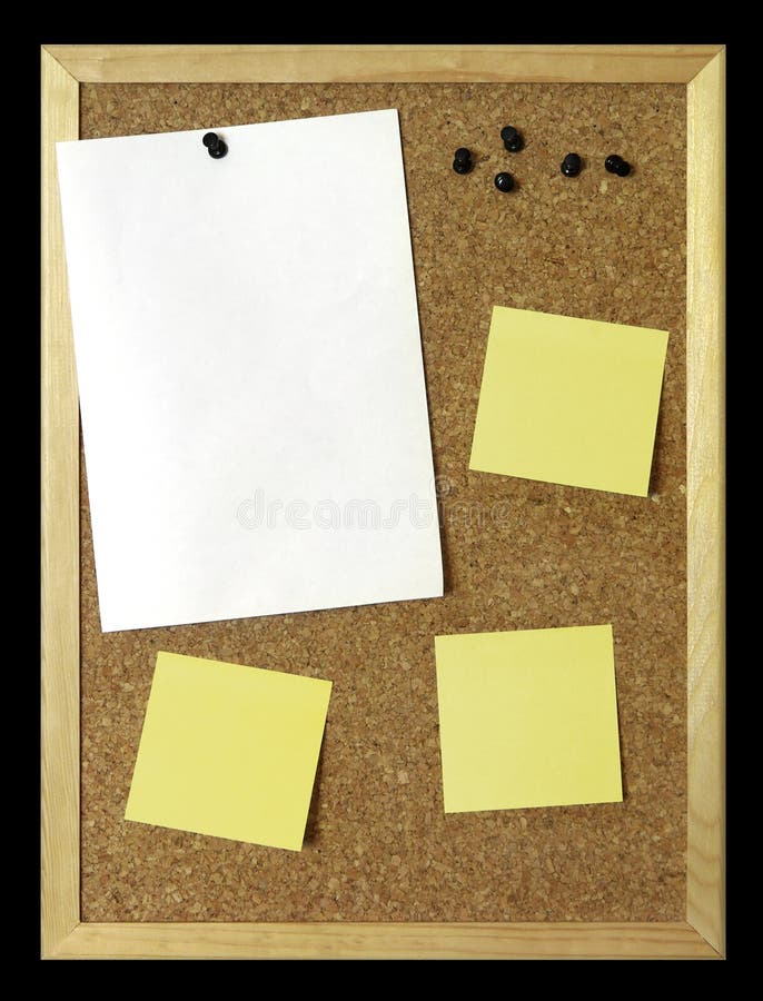 Paper Sheet on Corkboard stock image. Image of isolated - 3174937