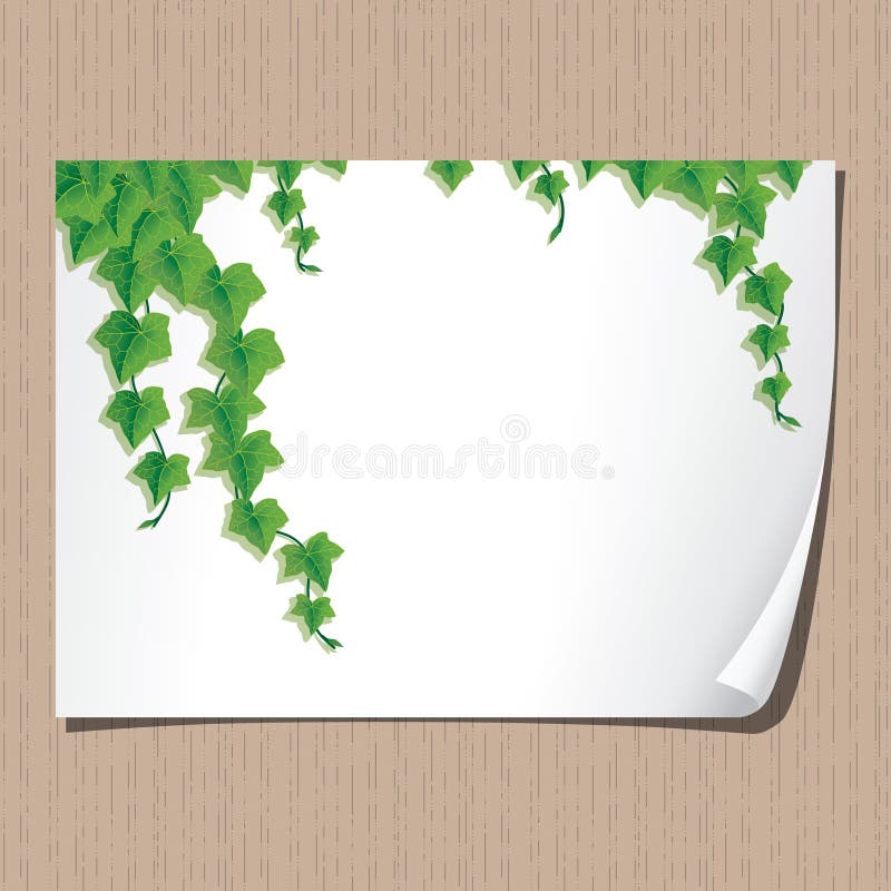 Paper Sheet with Ivy Borders. Stock Vector - Illustration of background ...