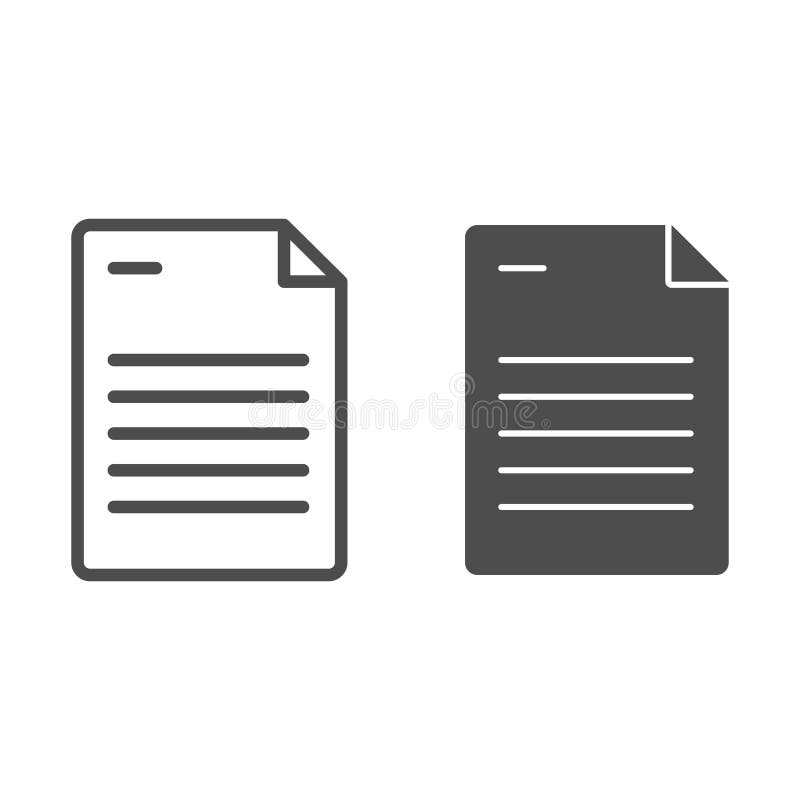 Blank Paper and a Pencil Vector Icon. Black and White Illustration of ...