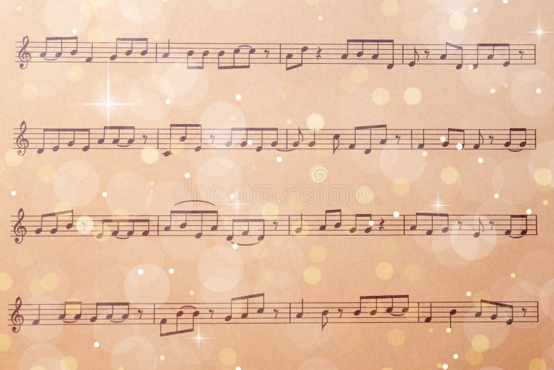 Paper Sheet with Musical Notes, Closeup View Stock Image - Image of ...