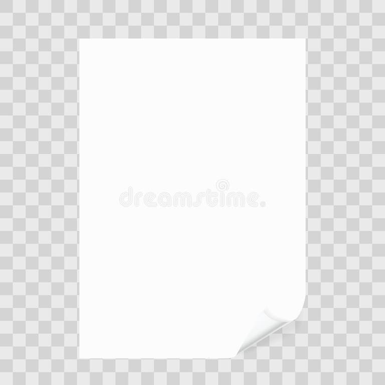 Paper Sheet Note with Transparent Shadow Stock Illustration ...
