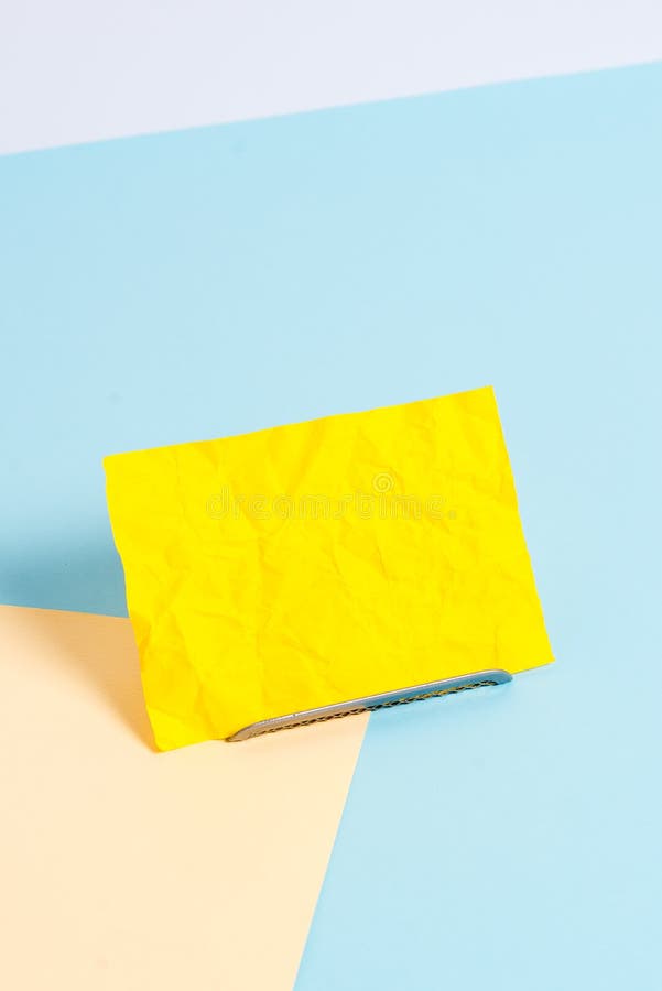 Paper Sheet Placed Tilted on a Buffer Wire with a Soft Pastel Backdrop ...