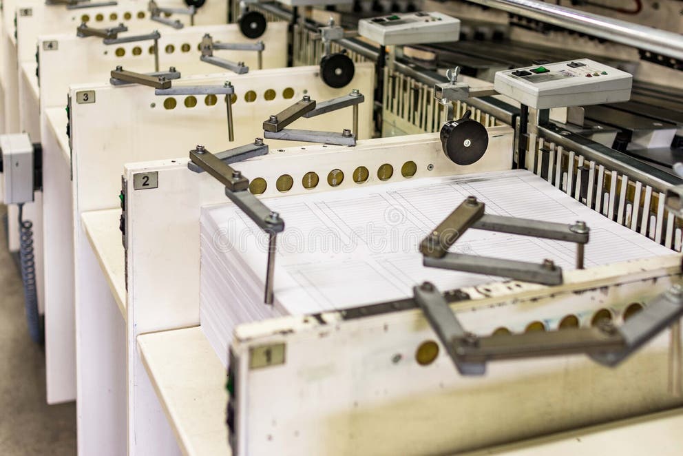 Paper Sheet Sorting Machine in a Printing Press Stock Image - Image of ...
