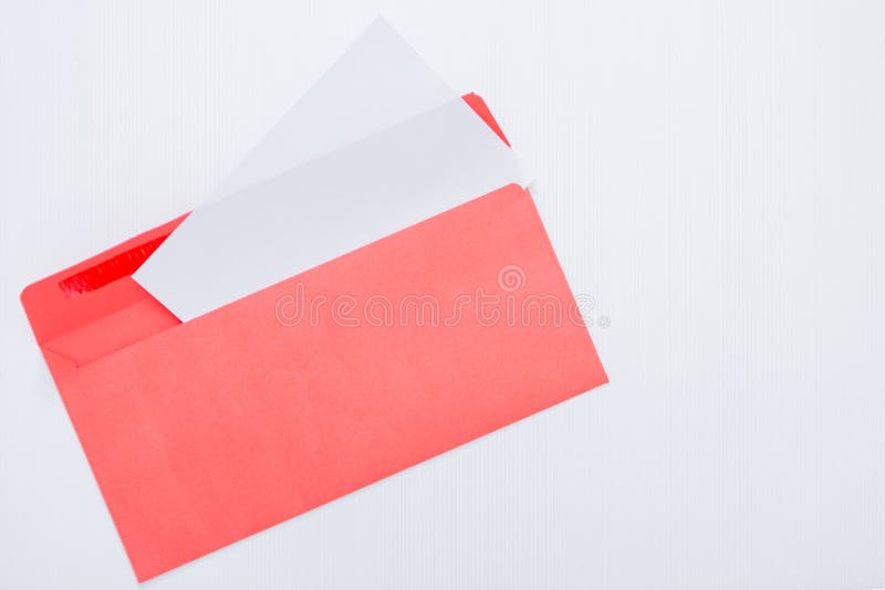 Paper Sheet Sticking Out of Red Envelope Stock Image - Image of opened ...