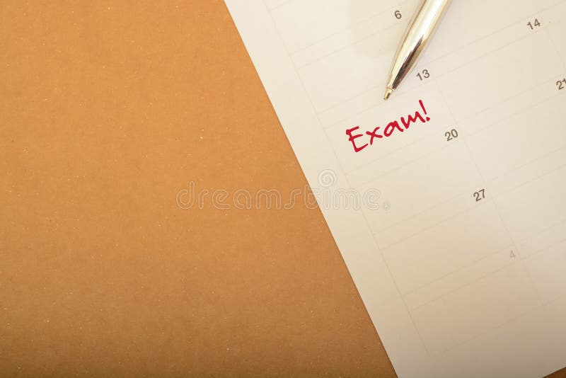 The Paper Sheet Timetable Shows the Schedule for Examination Dates ...