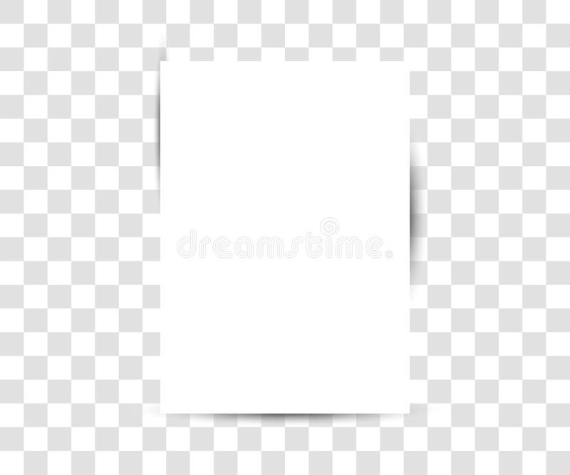 Paper Sheet on Transparent Background. Vector Illustration. Stock ...