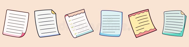 Paper Sheets. Blank Schedule. Colorful Task Planners. Cute Paper Sticky ...