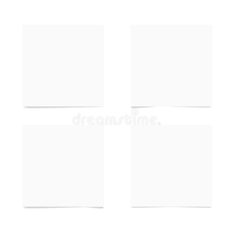 Paper Sheets Note with Transparent Shadow Stock Illustration ...