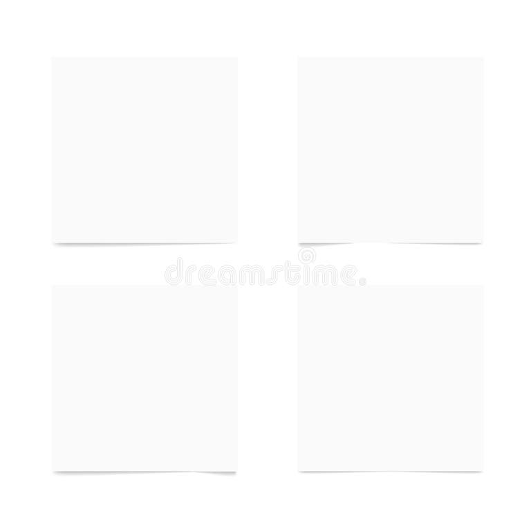 Paper Sheets Note with Transparent Shadow Stock Illustration ...