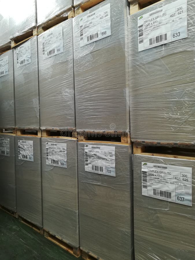 Paper Sheets Palletized at the Warehouse Editorial Image - Image of ...