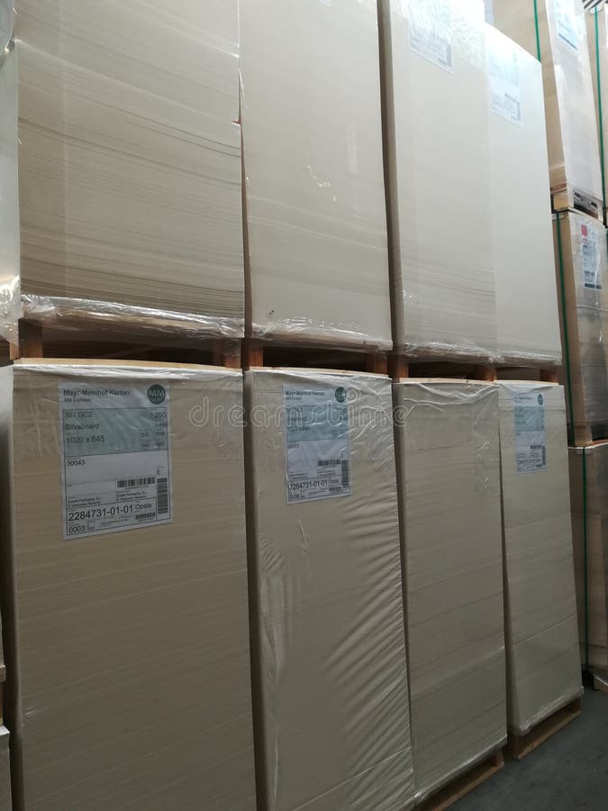 Paper Sheets Palletized at the Warehouse Editorial Photo - Image of ...