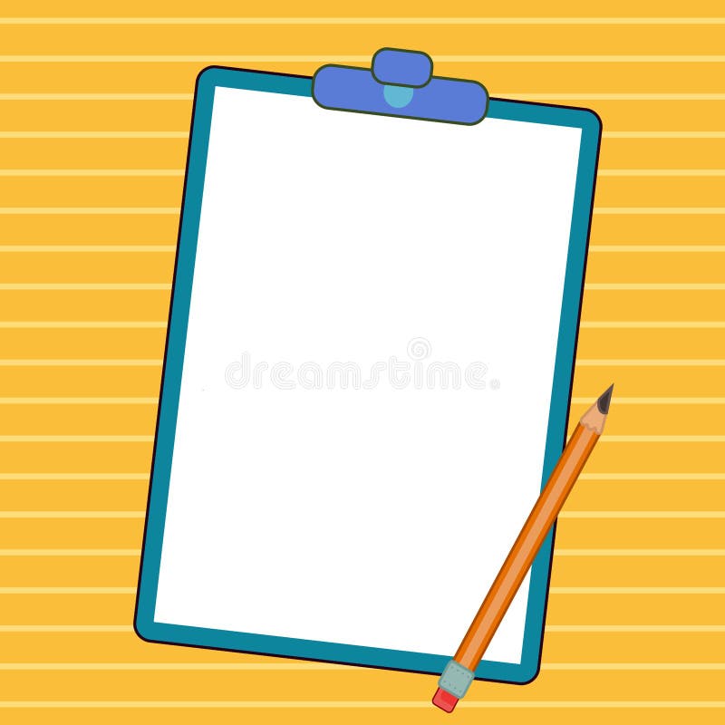 Paper Sheets with Text Laying on Bright Colored Background. Pencil ...