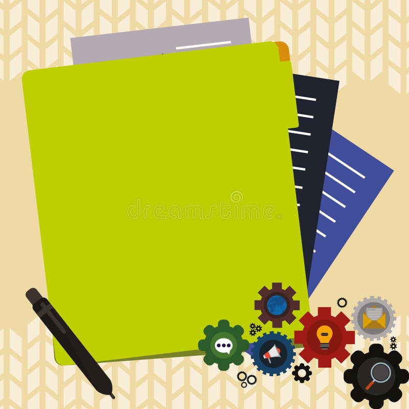 Paper Sheets with Text Laying on Bright Colored Background. Pencil ...