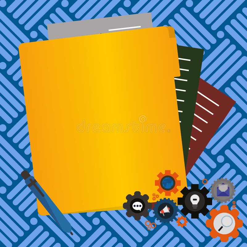 Paper Sheets with Text Laying on Bright Colored Background. Pencil ...