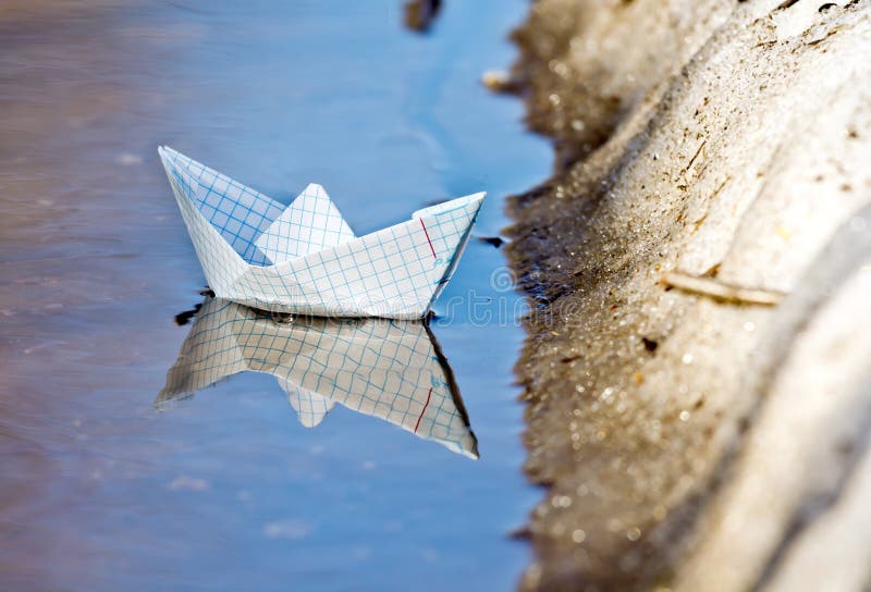 Paper ship stock image. Image of float, fragile, simple - 19650857