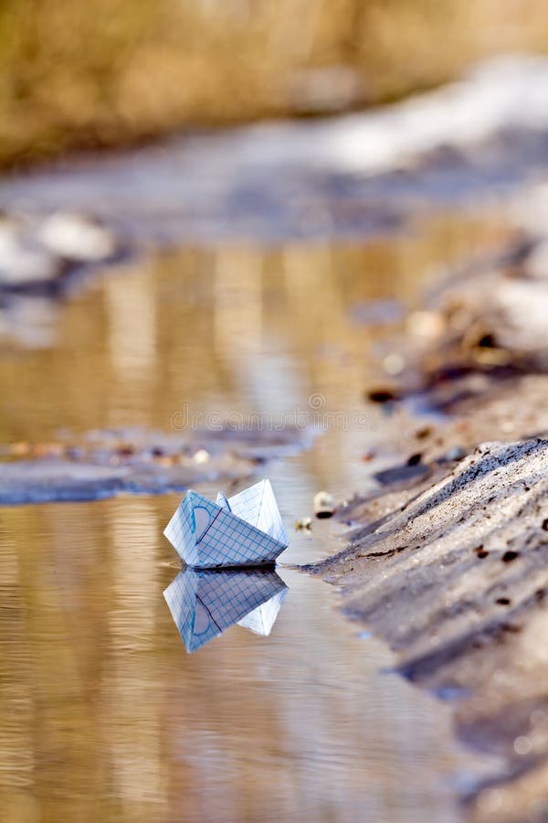 Paper ship stock photo. Image of copyspace, season, stream - 22010928