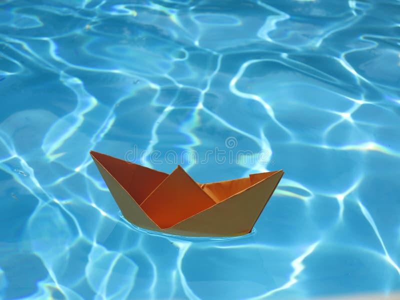 Paper ship blue water stock photo. Image of craft, closeup - 36594670