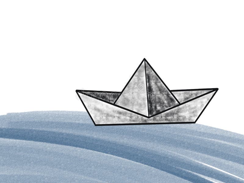 A Paper Ship, a Paper Boat Illustration Stock Illustration ...
