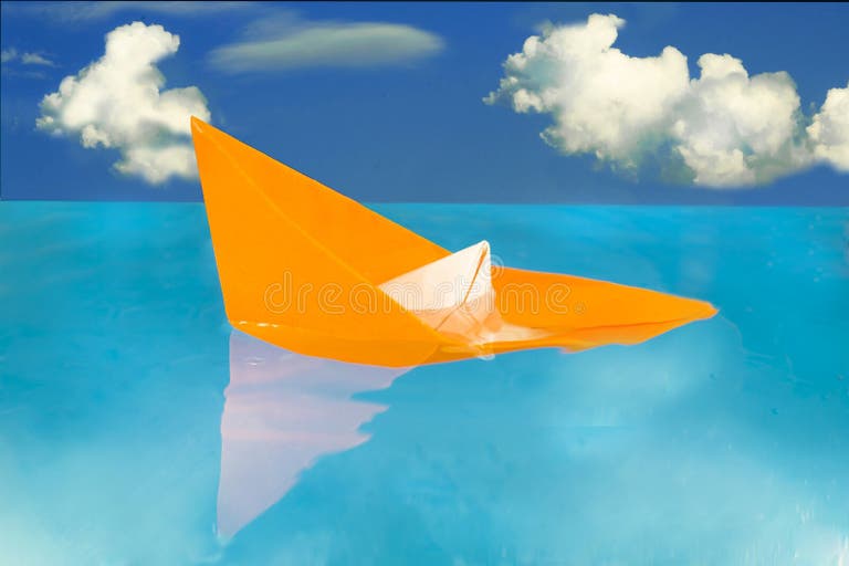 A Paper Ship Sinking Against the Sky Stock Image - Image of dreams ...