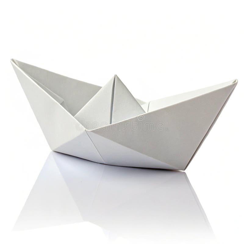 Paper Ship Isolated on White Background Stock Illustration ...