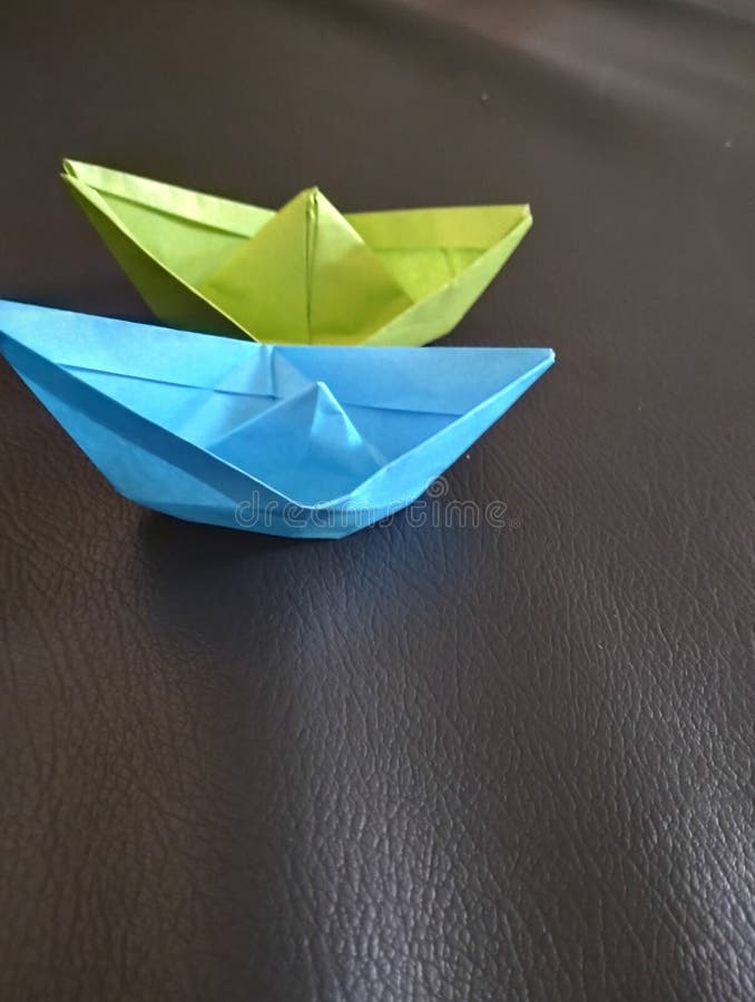Paper Ship Made by Children Stock Image - Image of creativity, paper ...