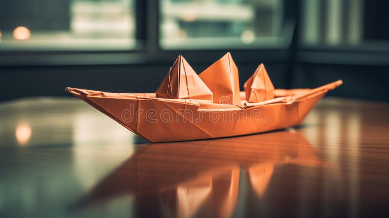Paper ship origami stock illustration. Illustration of icon - 279101732