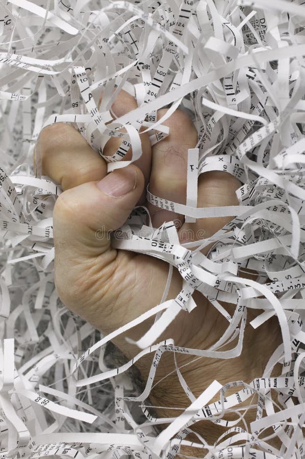 Paper shred fist stock image. Image of thief, danger, identity - 4159325