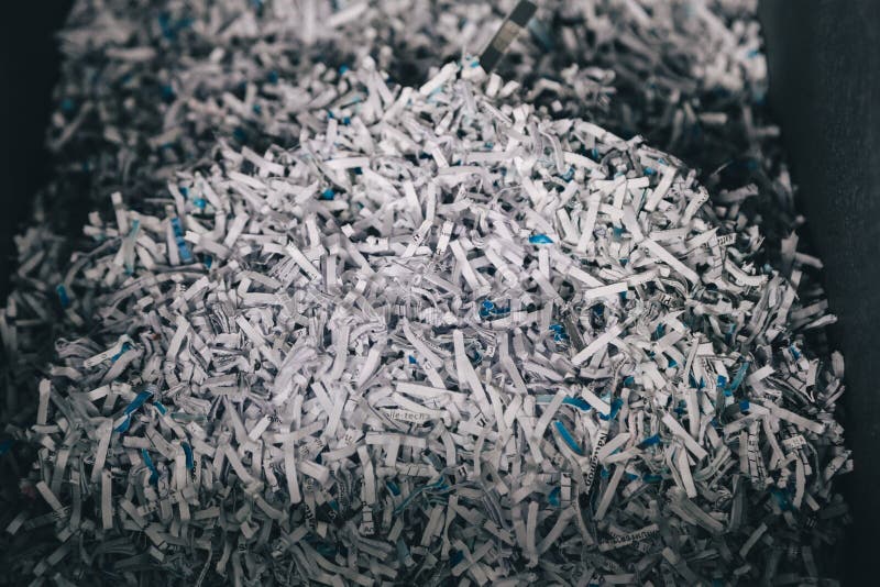 Paper shred in the machine stock image. Image of silver - 117519989
