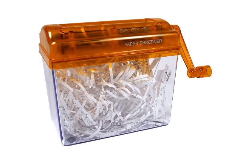 Paper shredder stock image. Image of orange, secure, plastic - 774013