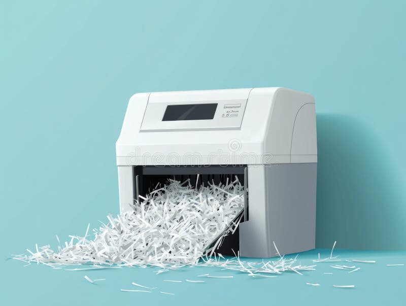 Paper Shredder on Blue Surface Stock Image - Image of shredder, office ...