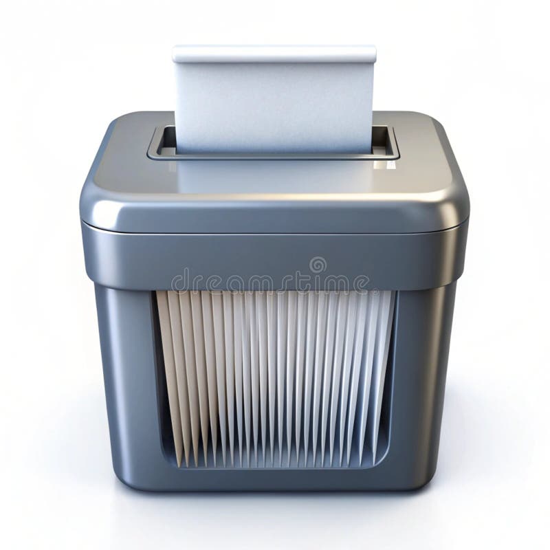 Paper shredder 3D icon stock illustration. Illustration of work - 358052265