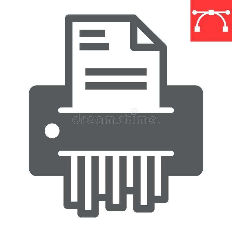 Paper Shredder Glyph Icon, Security and Paperwork, Document Shredder ...
