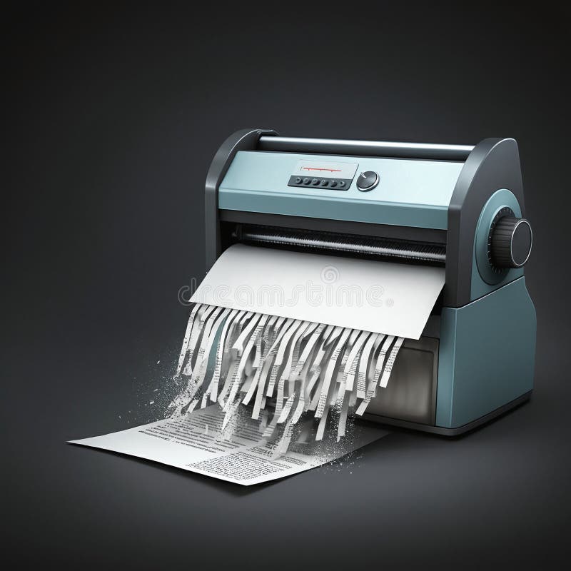 A Paper Shredder Machine Destroying a Confidential Document for ...