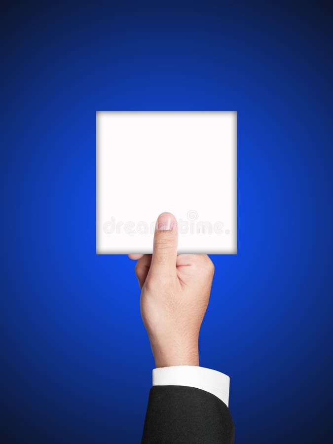 Paper Sign With Business Hand Stock Photo - Image of background ...