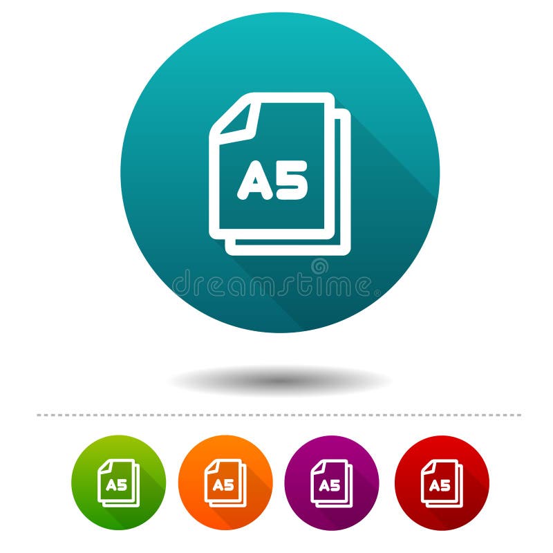Paper Size A5 Icon. Document DIN Symbol Sign. Web Button Stock Vector ...