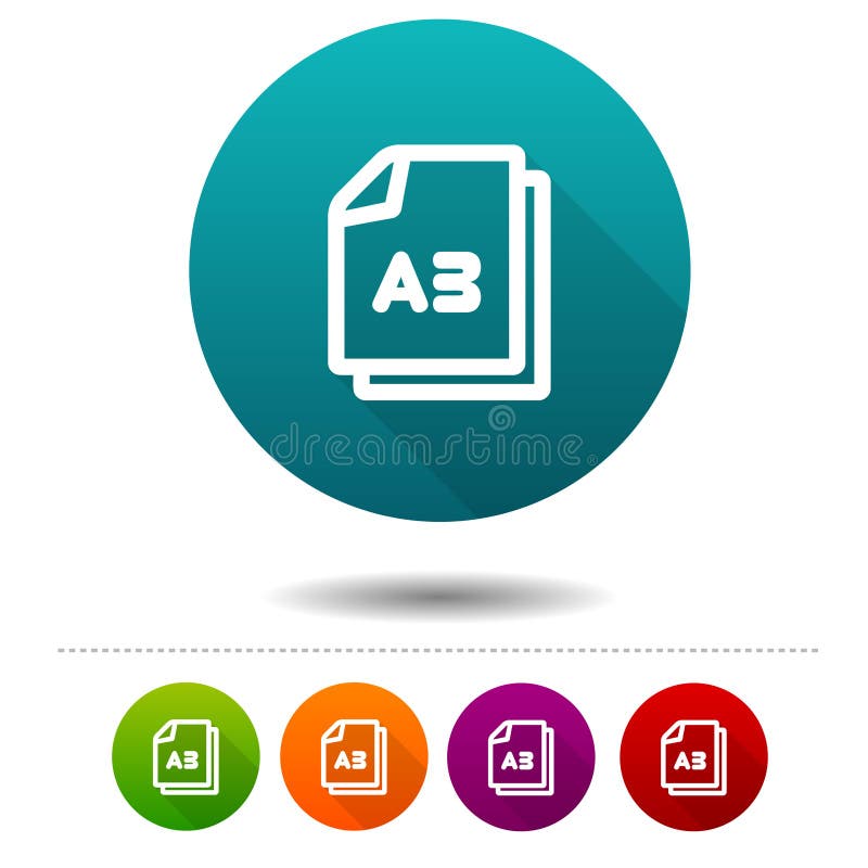 Paper Size A3 Icon. Document DIN Symbol Sign. Web Button Stock Vector ...