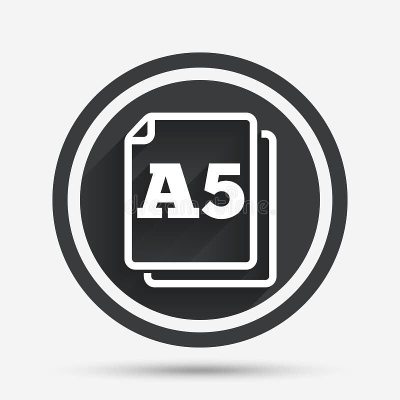Paper Size A5 Standard Icon. Document Symbol. Stock Vector ...