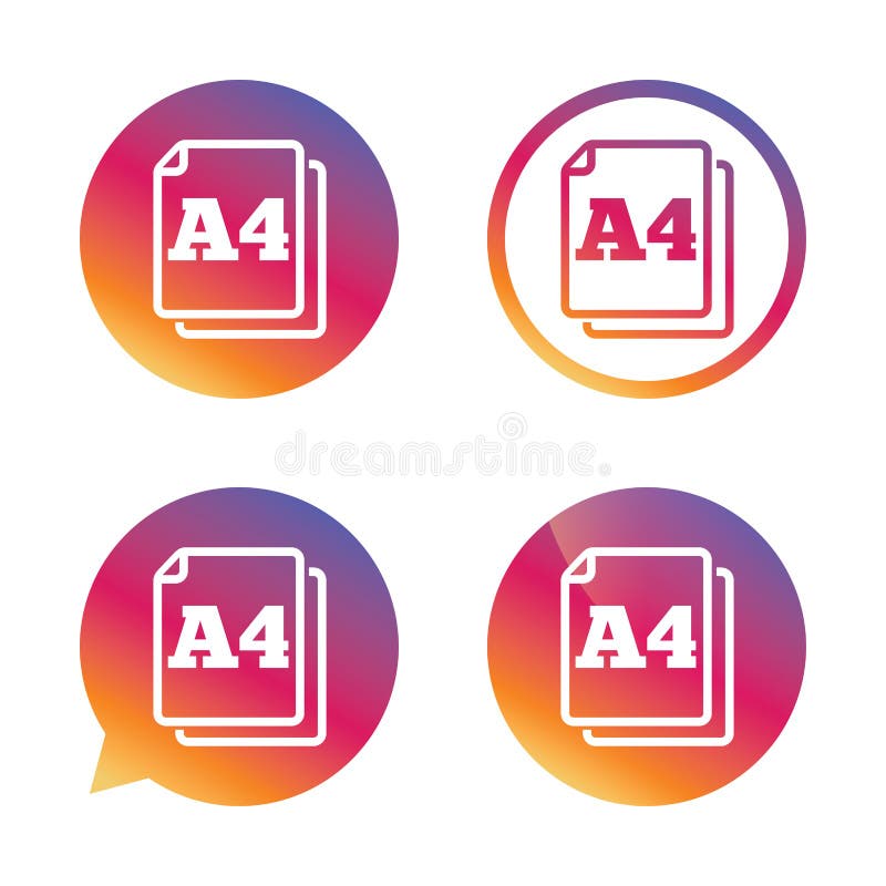 Paper Size A4 Standard Icon. Document Symbol. Stock Vector ...