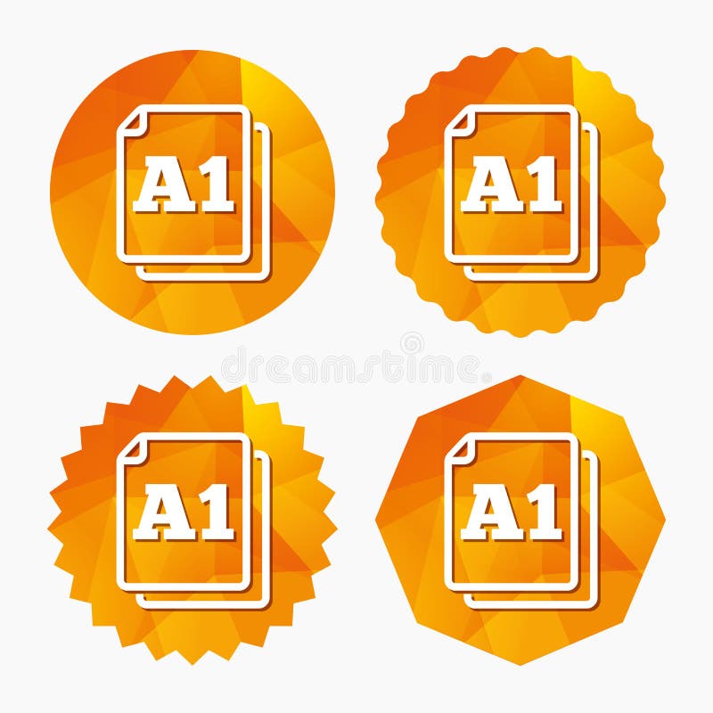 Paper Size A1 Standard Icon. Document Symbol. Stock Vector ...