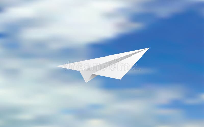 Paper in sky stock vector. Illustration of origami, creative - 96389624